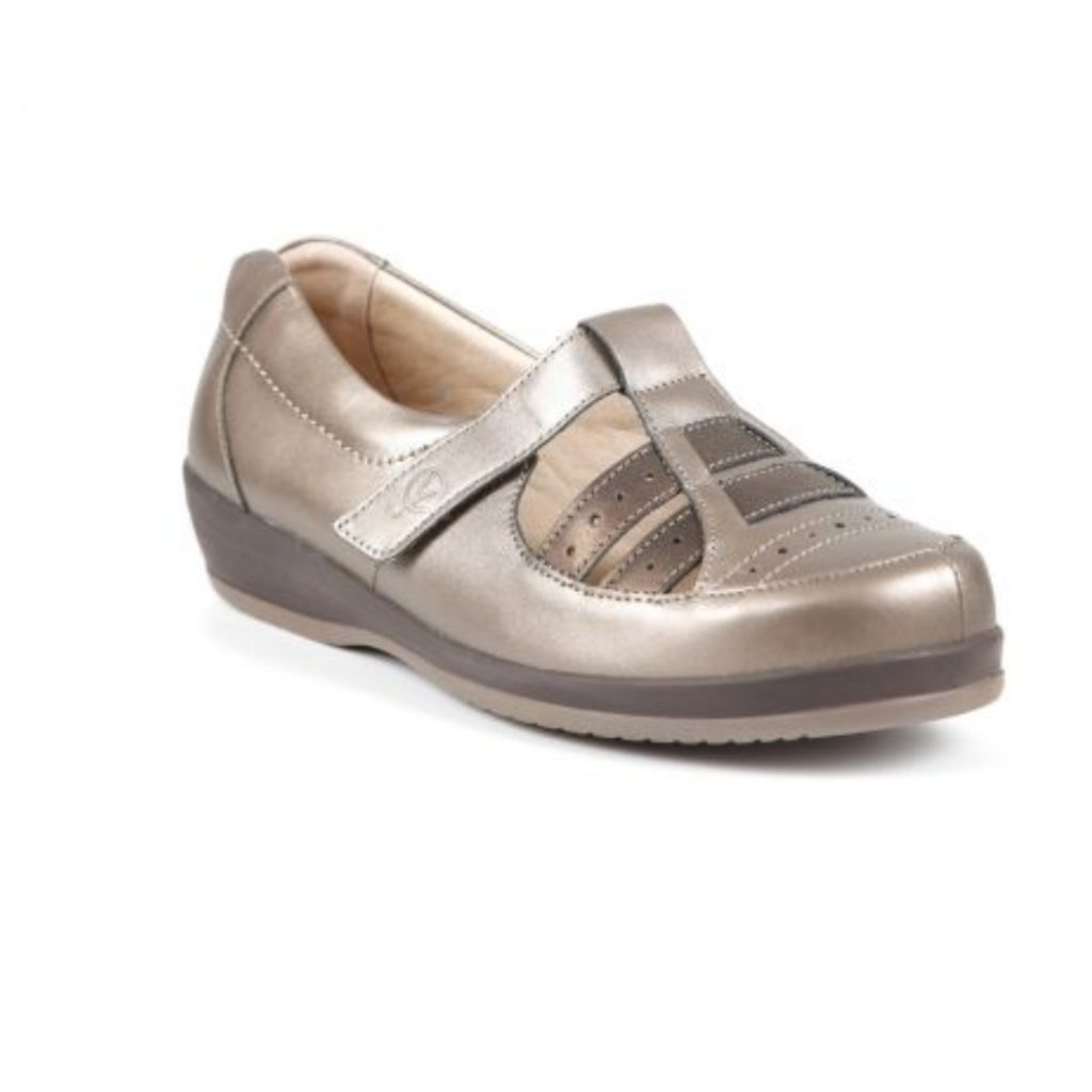 Sandpiper Foxton Ladies Extra Wide Shoe In Pewter - Simplelife Mobility